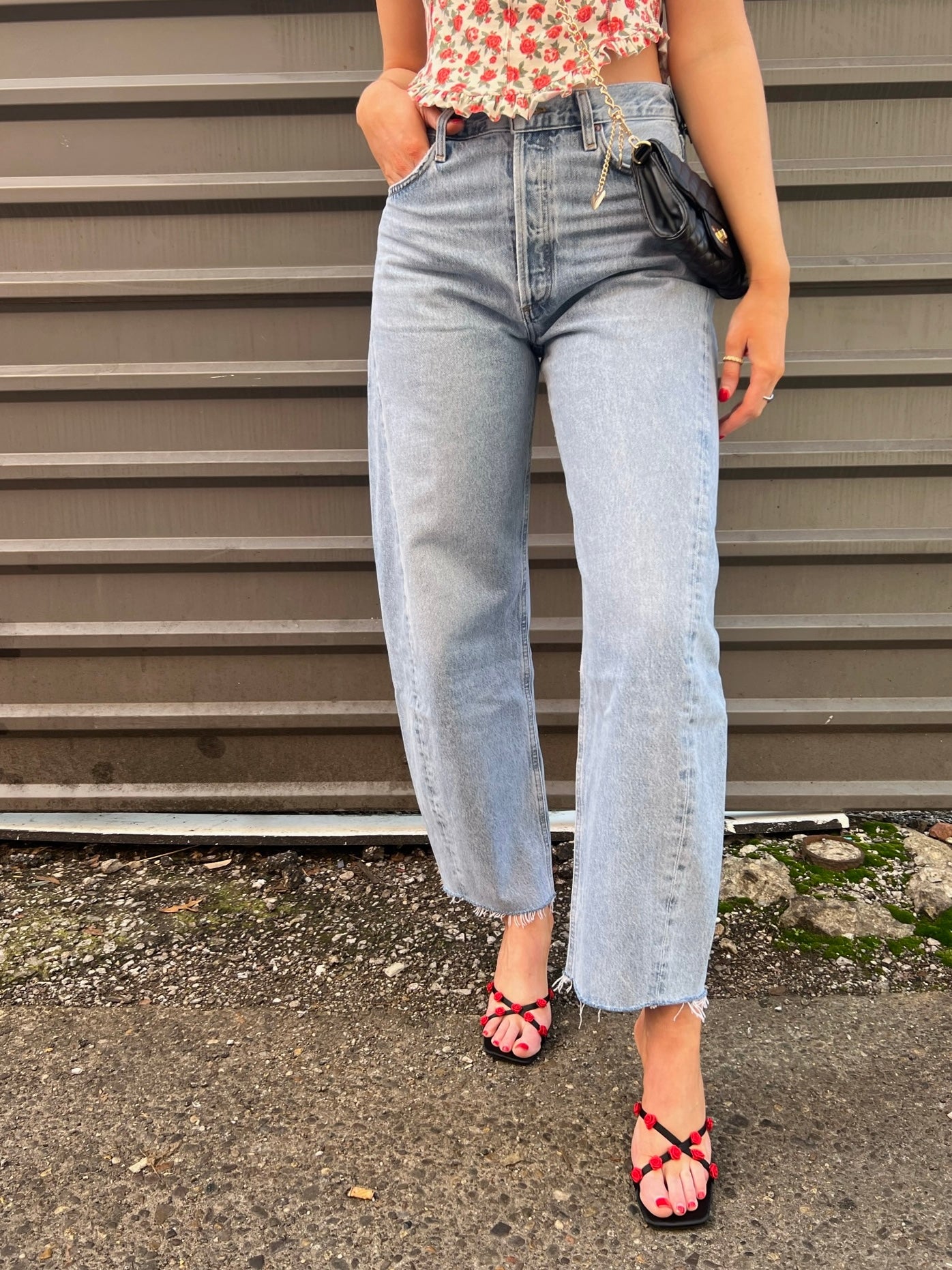 AGOLDE LUNA HIGH RISE PIECED DENIM JEANS - THE HIP EAGLE BOUTIQUE – The Hip Eagle